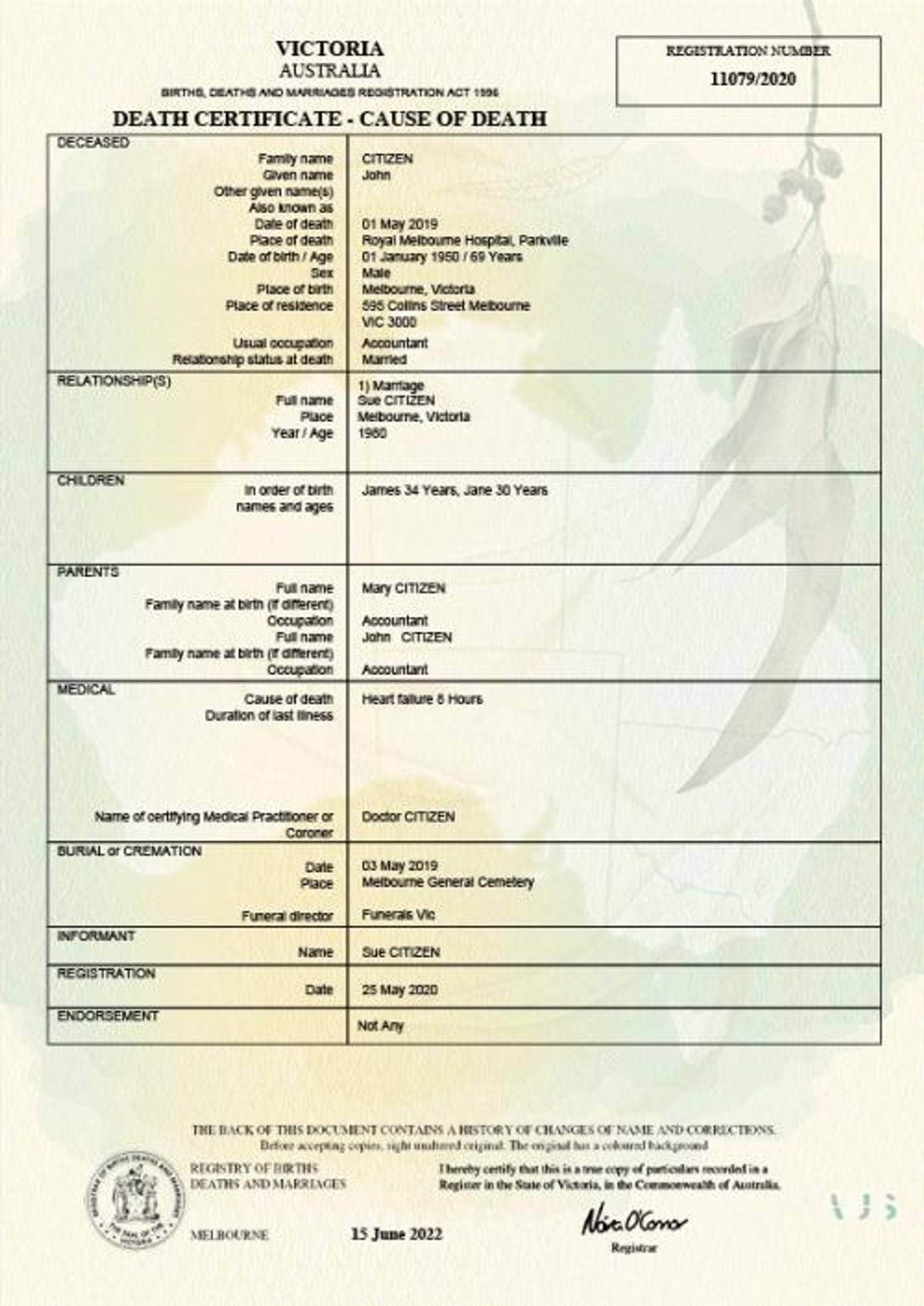 Death certificates and packages | bdm.vic.gov.au
