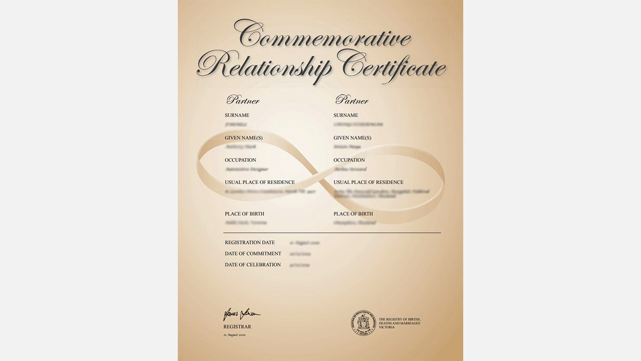 Get a relationship certificate | bdm.vic.gov.au